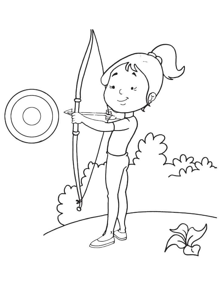 Arquera Chica Básica para colorear, imprimir e dibujar –ColoringOnly.Com