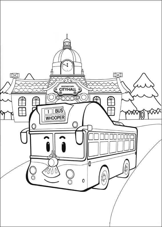 Autobús de Robocar Poli para colorear, imprimir e dibujar –ColoringOnly.Com