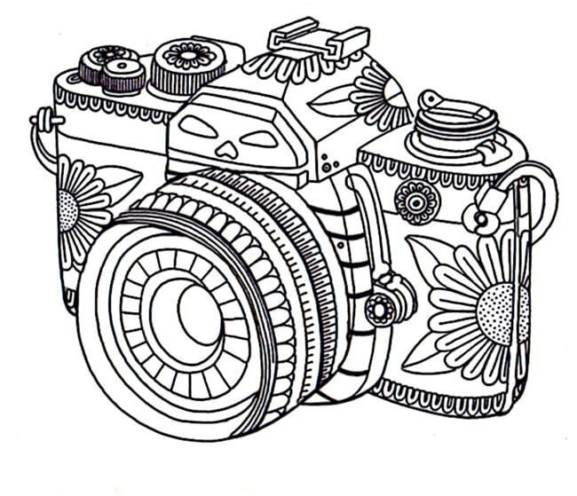 Cámara Mandala Lindo para colorear, imprimir e dibujar –ColoringOnly.Com