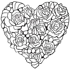 Corazón Hecho de Rosa para colorear, imprimir e dibujar –ColoringOnly.Com