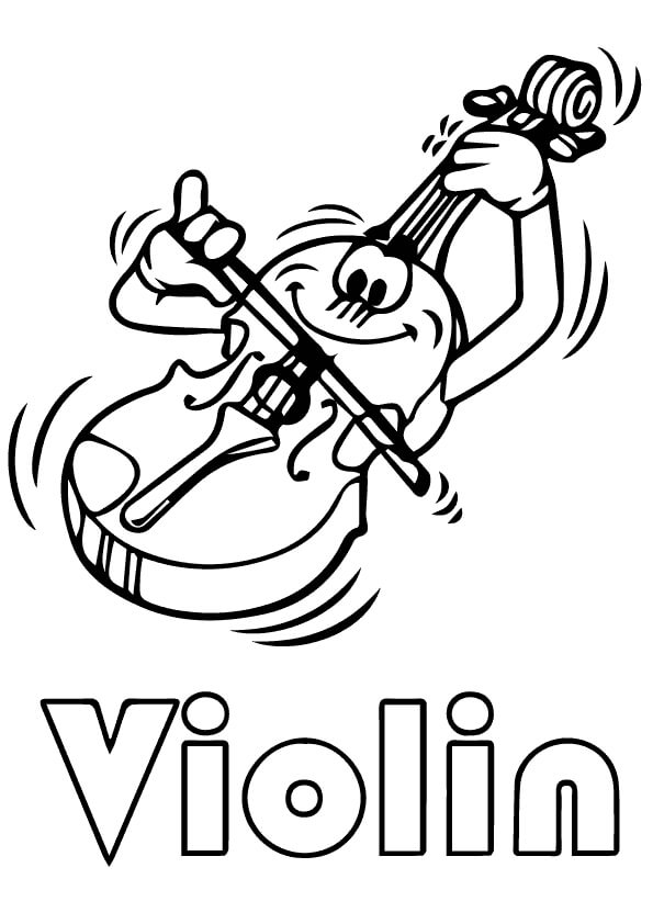 Dibujos de Violín para colorear e imprimir– ColoringOnly.Com