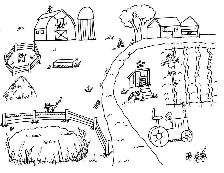 Dibujos de Granja para colorear e imprimir– ColoringOnly.Com