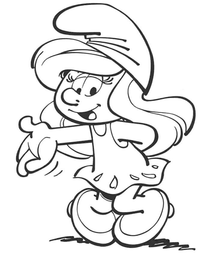 Pitufina Kawaii para colorear, imprimir e dibujar –ColoringOnly.Com
