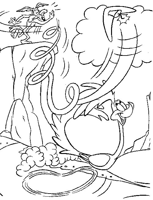 Lobo Persiguiendo Road Runner para colorear, imprimir e dibujar ...