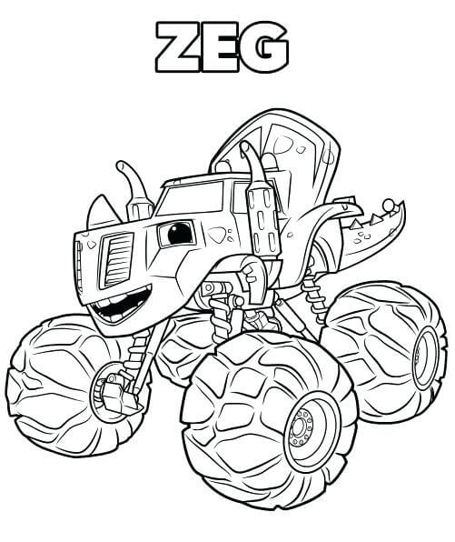 Máquina de Monstruo Zeg para colorear, imprimir e dibujar –ColoringOnly.Com