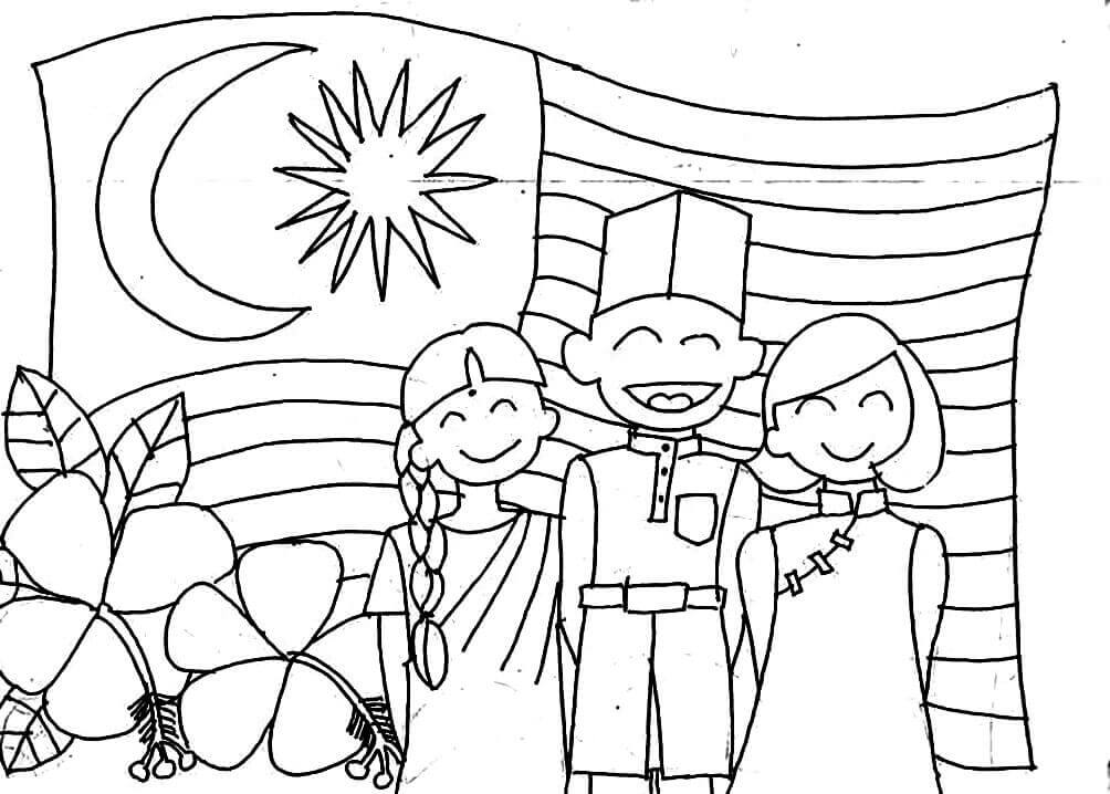 Malayo con Niño Sonriendo para colorear, imprimir e dibujar ...