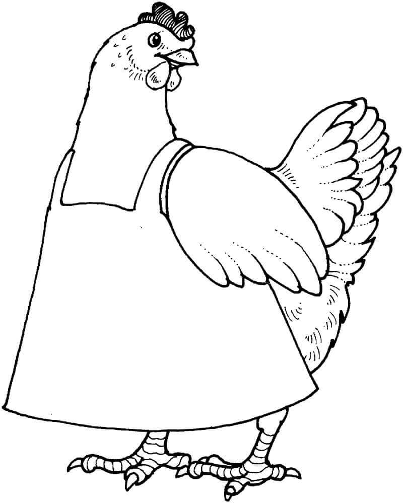 Una Gallina para colorear, imprimir e dibujar –ColoringOnly.Com