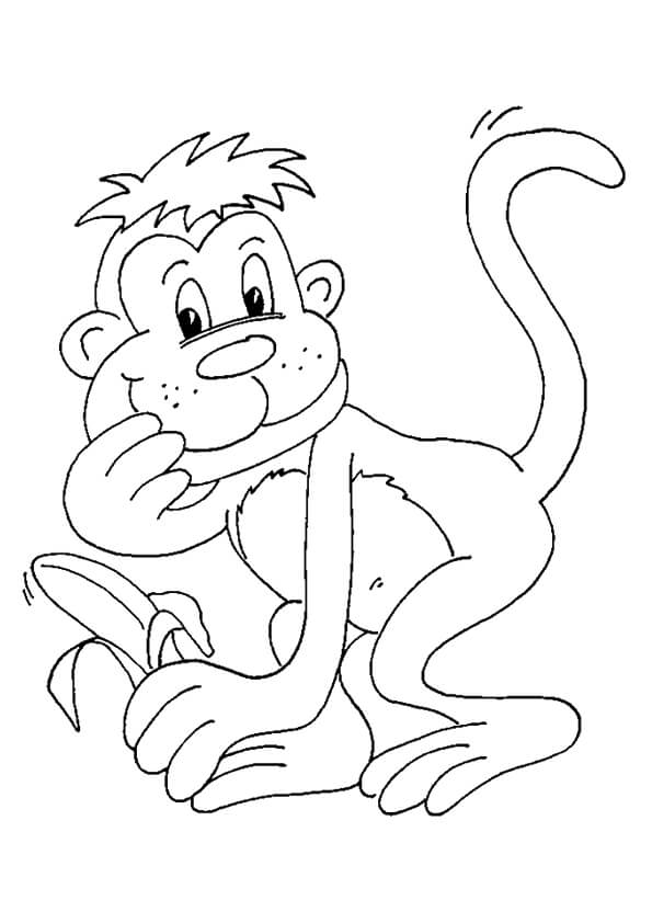 Mono Sosteniendo un Plátano para colorear, imprimir e dibujar ...
