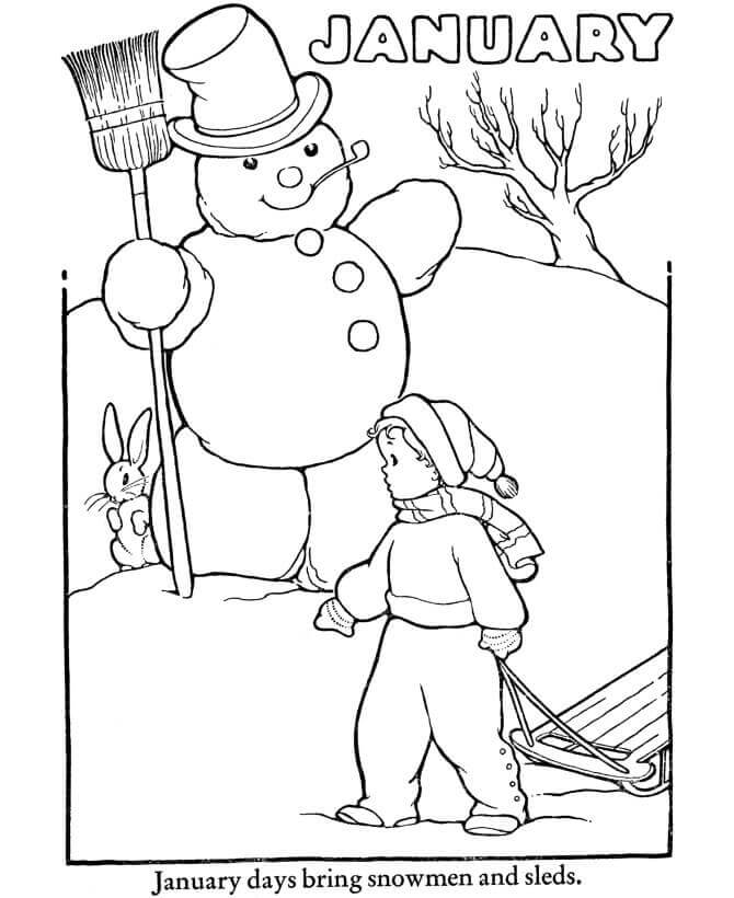 Dibujos de Enero para colorear e imprimir– ColoringOnly.Com