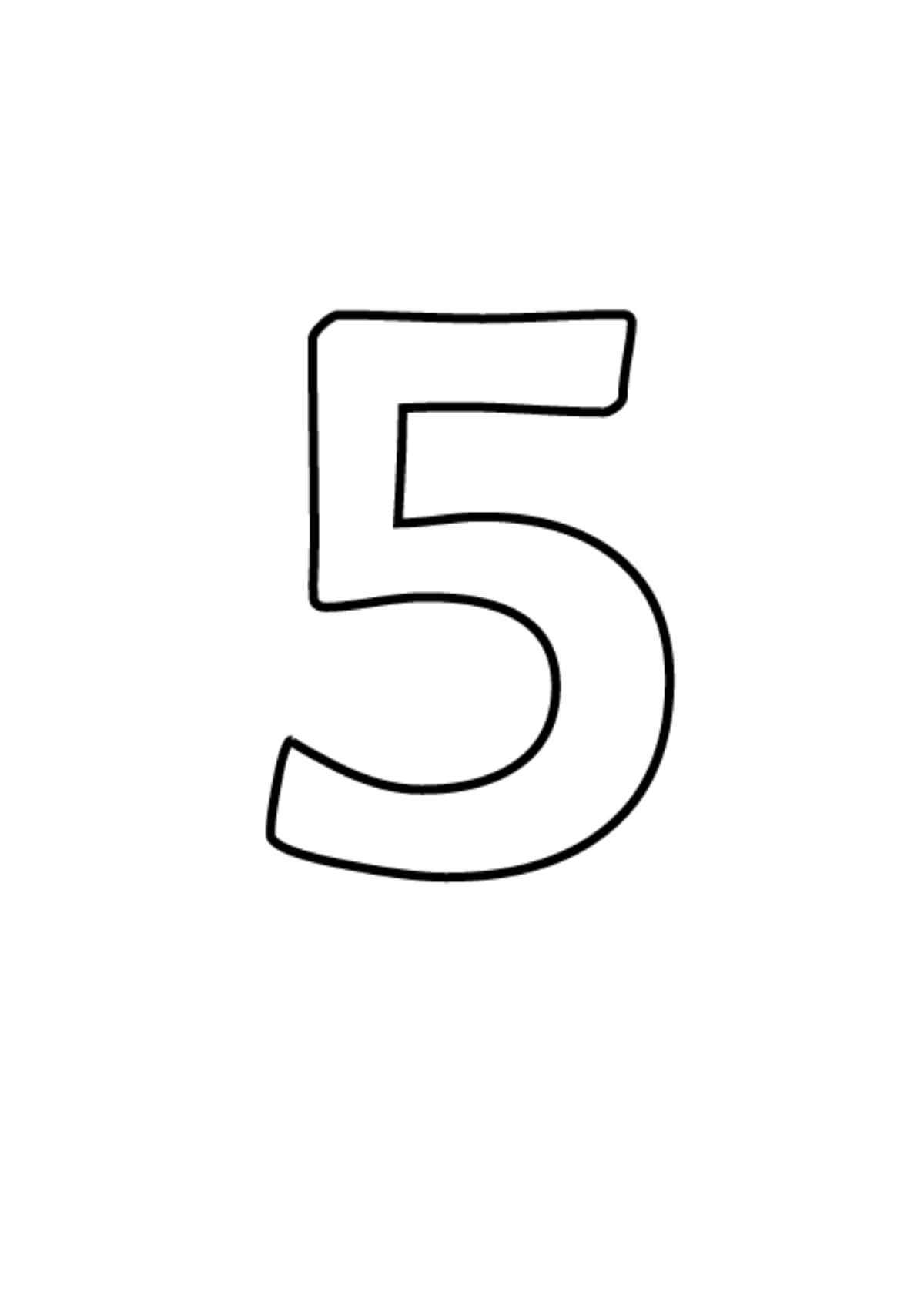 Número Básico 5 para colorear, imprimir e dibujar –ColoringOnly.Com