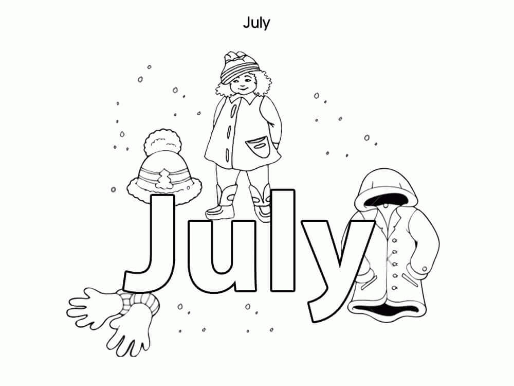 Calendario Julio para colorear, imprimir e dibujar –ColoringOnly.Com