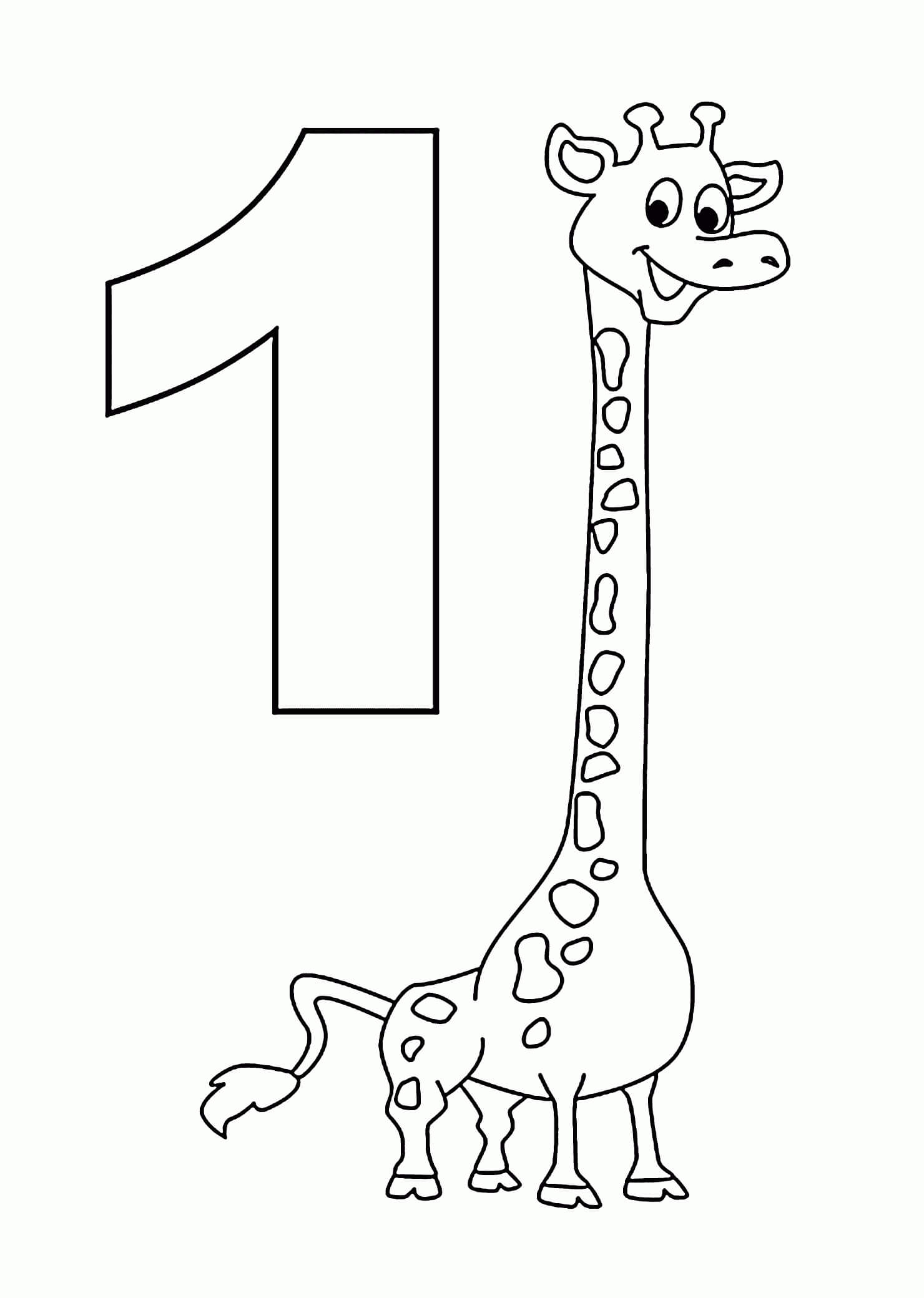 N mero 1 Y Jirafa Para Colorear Imprimir E Dibujar ColoringOnly Com N mero 1 Y Jirafa Para Colorear Imprimir E Dibujar ColoringOnly Com