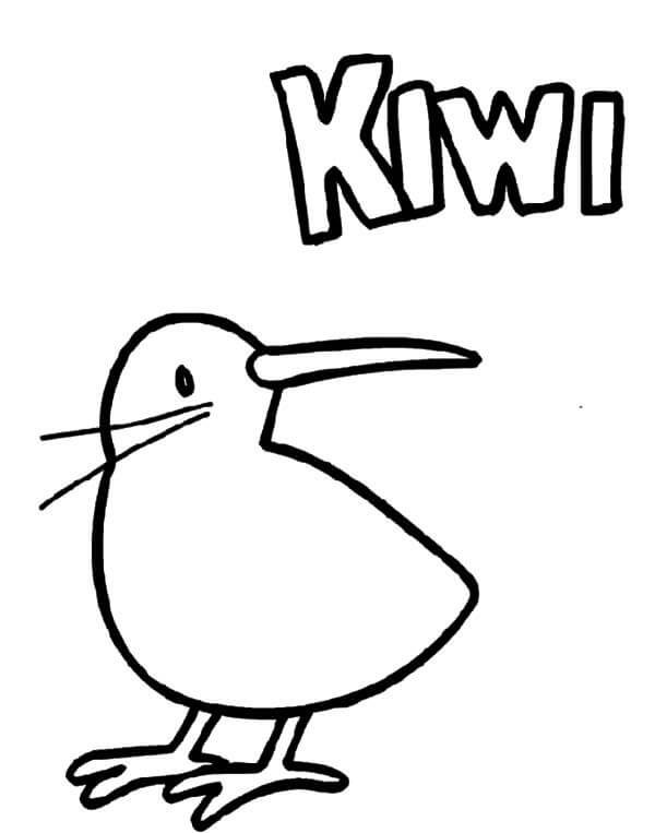 Kiwi Bird en Línea para colorear, imprimir e dibujar –ColoringOnly.Com