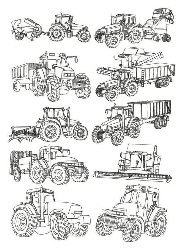 Seis Máquinas para colorear, imprimir e dibujar –ColoringOnly.Com