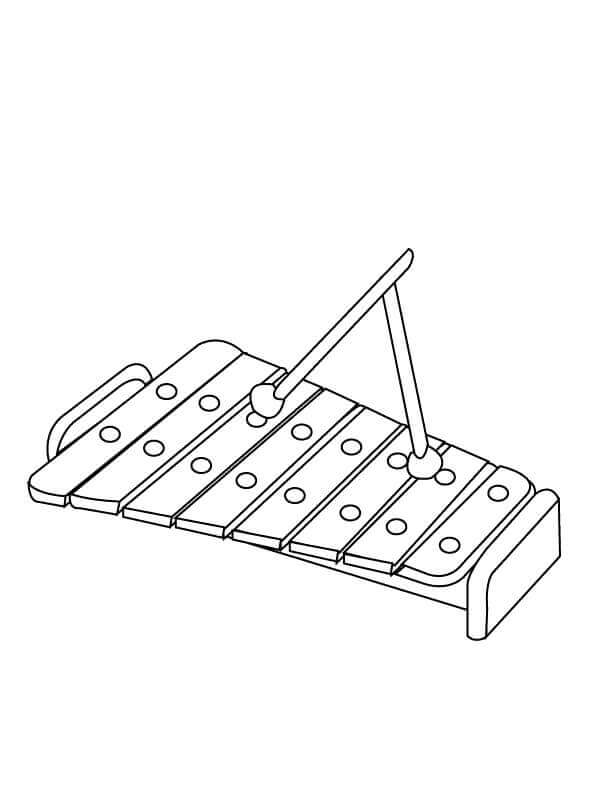 Xilófono Normal 3 para colorear, imprimir e dibujar –ColoringOnly.Com