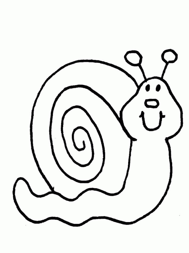 Caracol Sencillo para colorear, imprimir e dibujar –ColoringOnly.Com