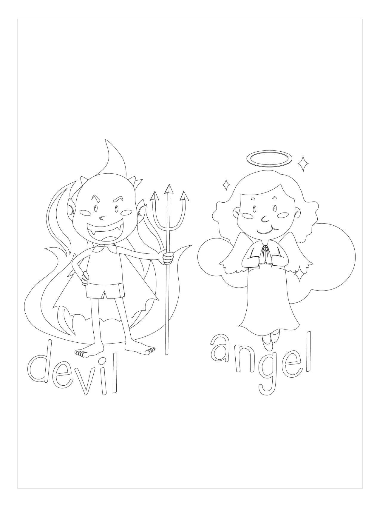 Dibujos de Ángel para colorear e imprimir– ColoringOnly.Com