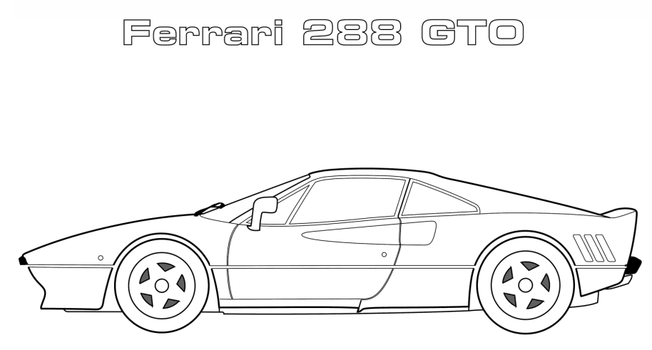 Ferrari F40 para colorear, imprimir e dibujar –ColoringOnly.Com