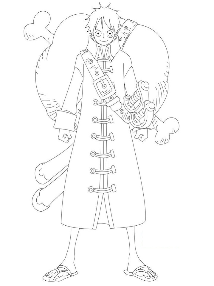 Genial Luffy para colorear, imprimir e dibujar –ColoringOnly.Com