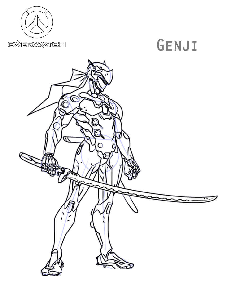 Genji Genial para colorear, imprimir e dibujar –ColoringOnly.Com