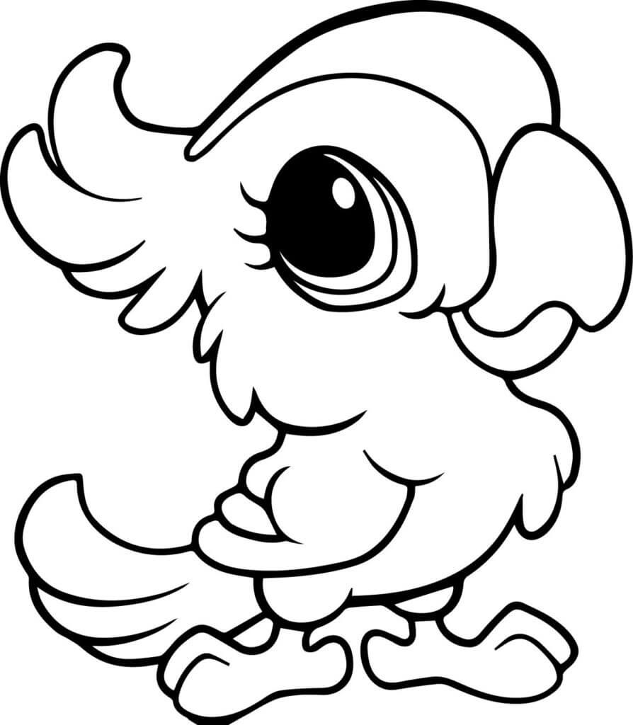 Loro para colorear, imprimir e dibujar –ColoringOnly.Com