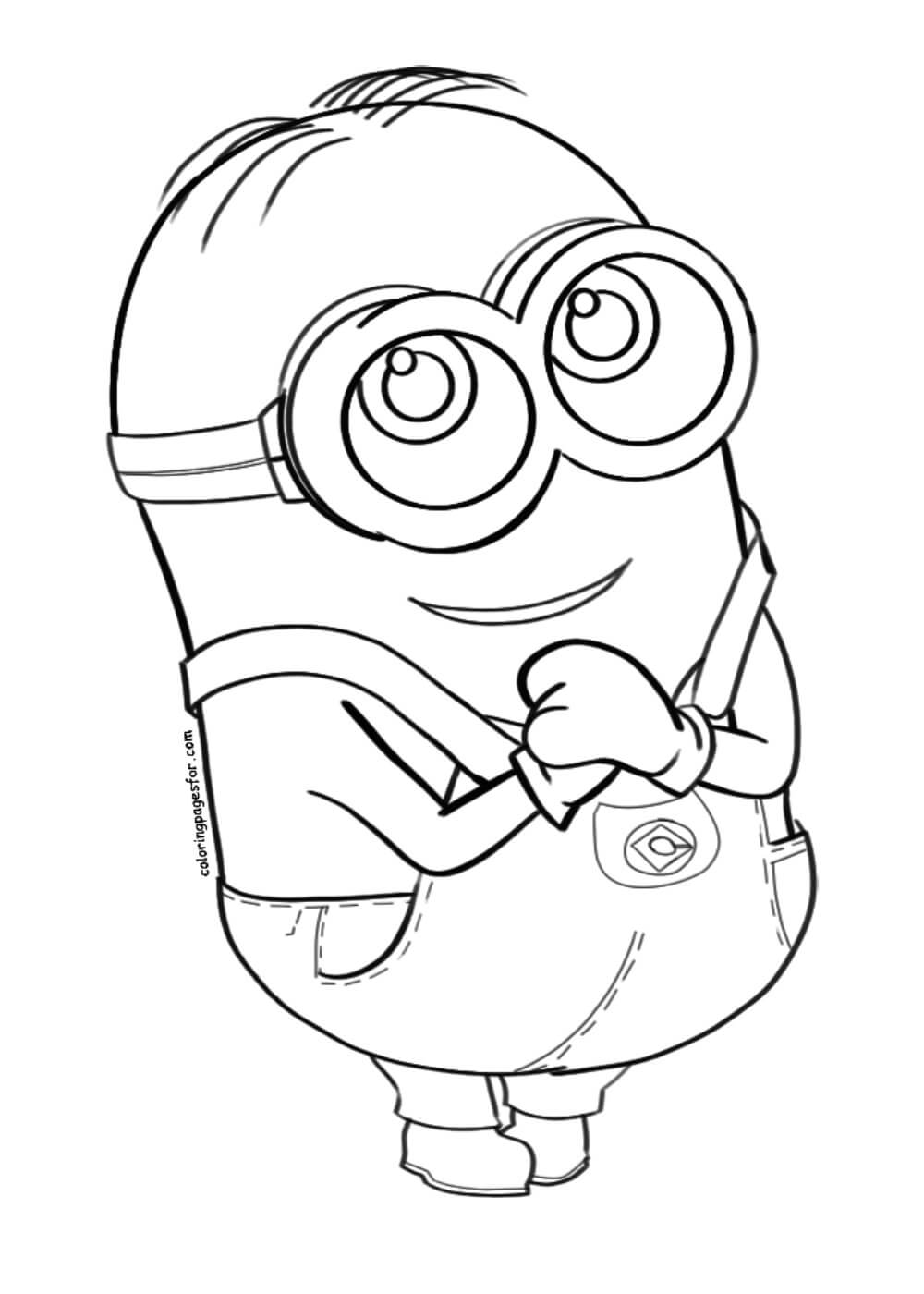 Minion Diversión para colorear, imprimir e dibujar –ColoringOnly.Com