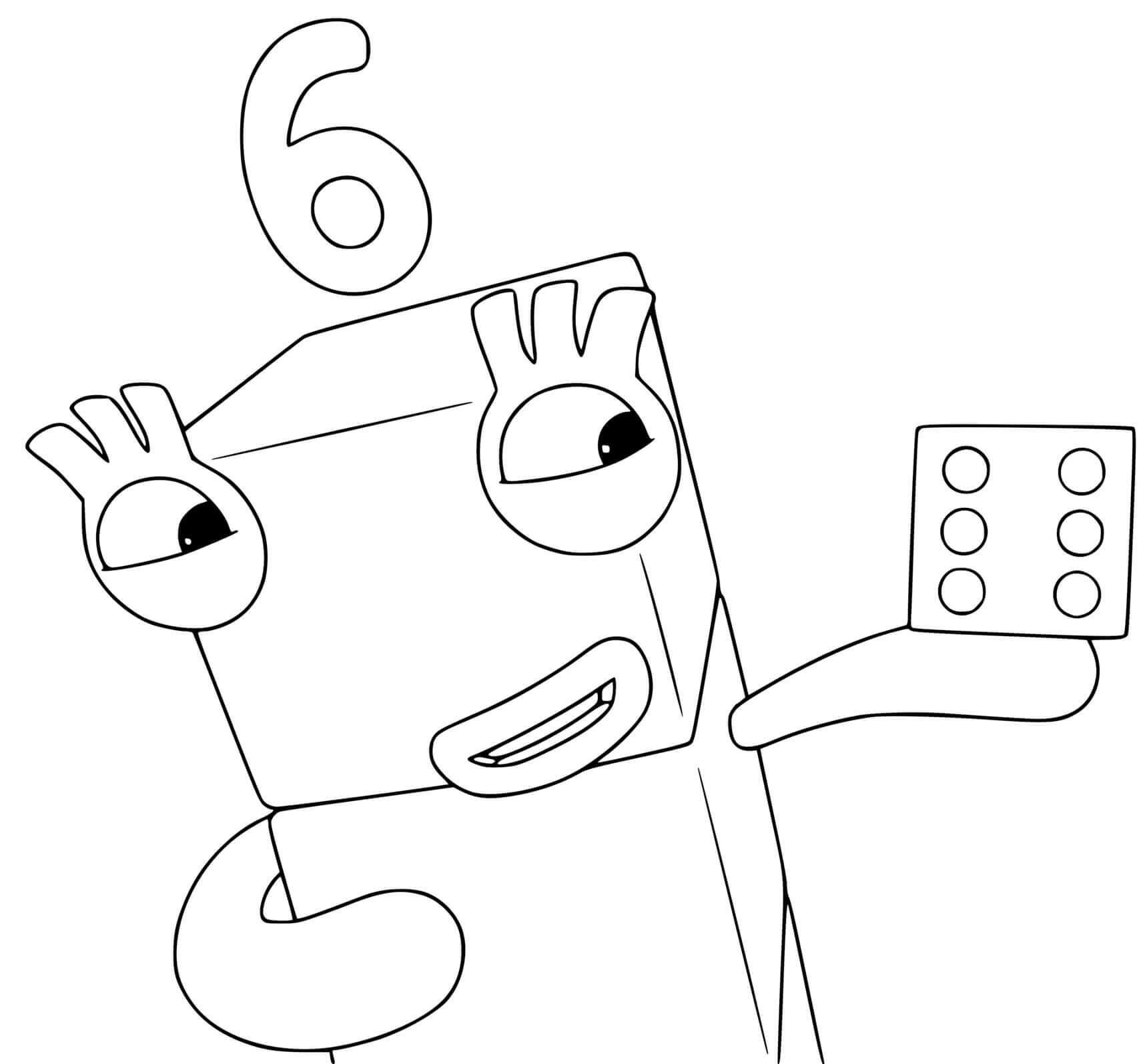 Numberblocks Seis Para Colorear Imprimir E Dibujar ColoringOnly Com Numberblocks Seis Para Colorear Imprimir E Dibujar ColoringOnly Com
