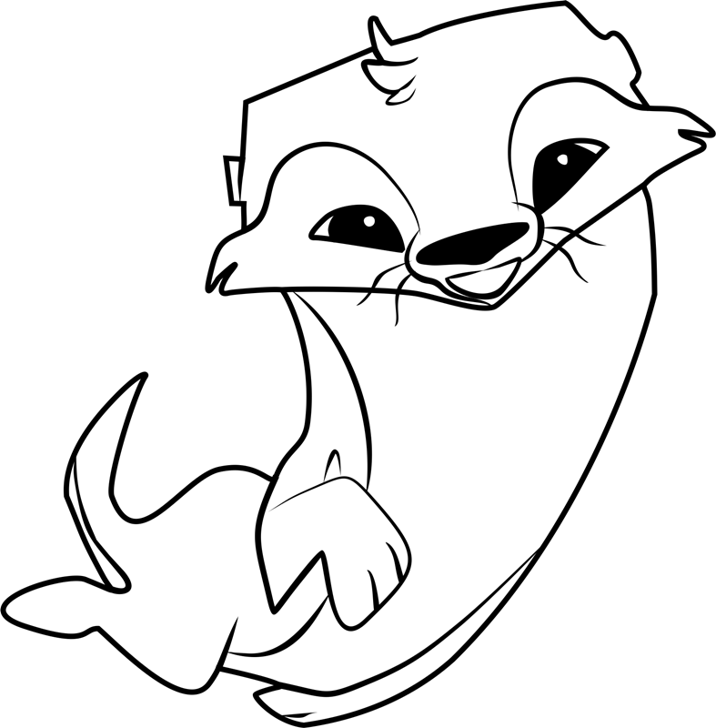 Nutria Sonriendo para colorear, imprimir e dibujar –ColoringOnly.Com