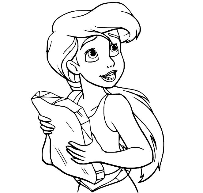 Pequeña Ariel Linda para colorear, imprimir e dibujar –ColoringOnly.Com