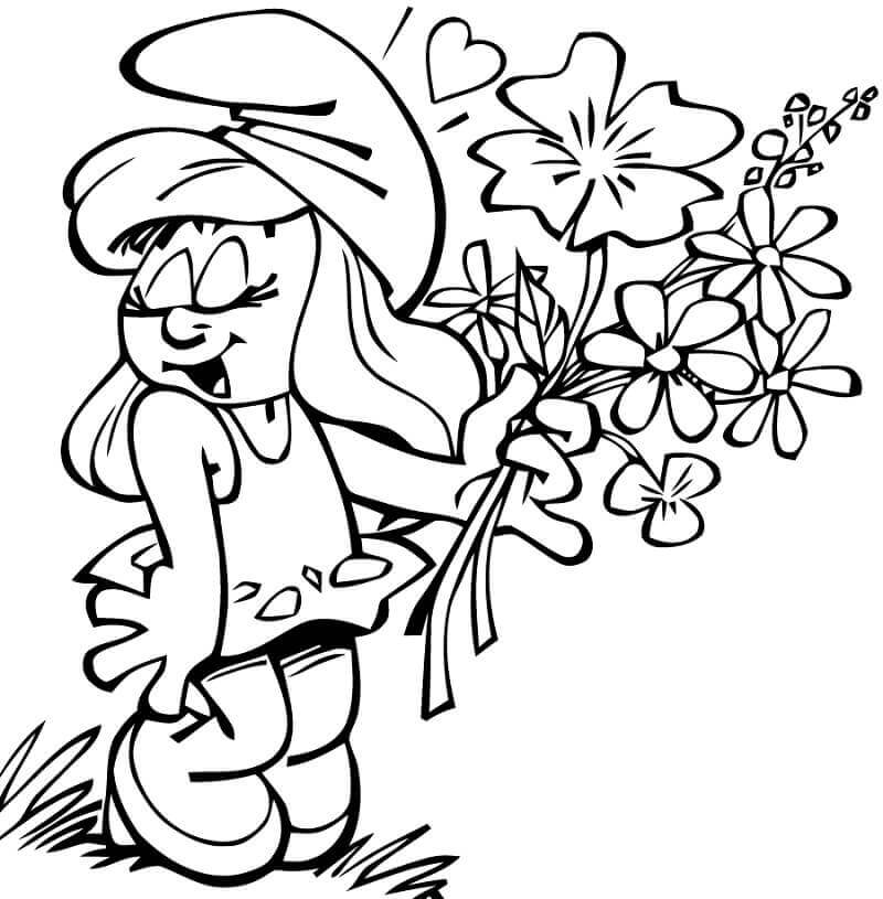 Pitufina Linda para colorear, imprimir e dibujar –ColoringOnly.Com