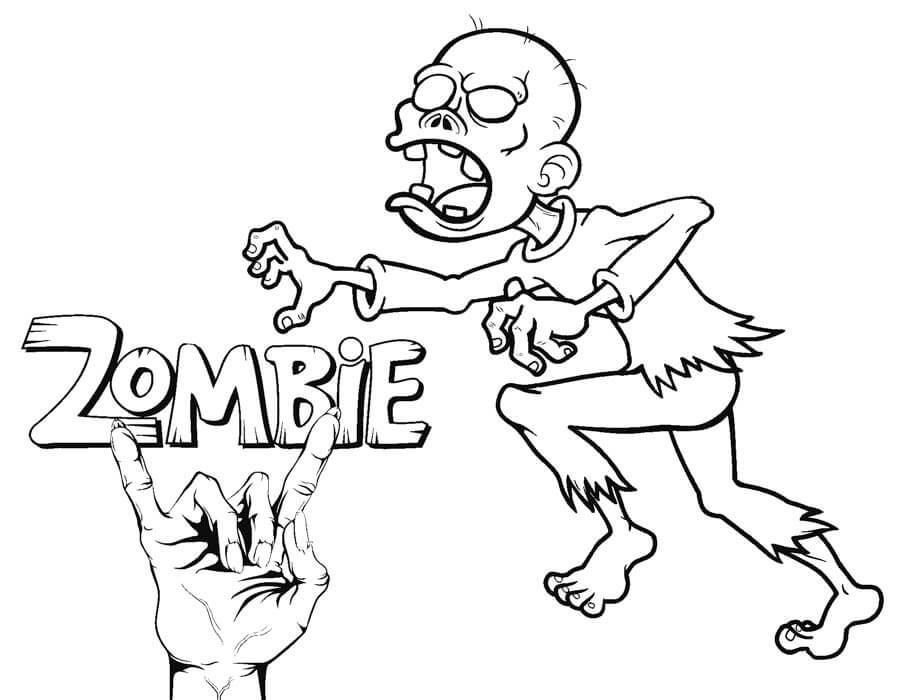 Zombi Normal para colorear, imprimir e dibujar –ColoringOnly.Com