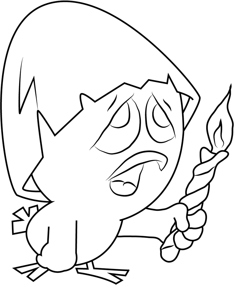 Sad Calimero With Candle