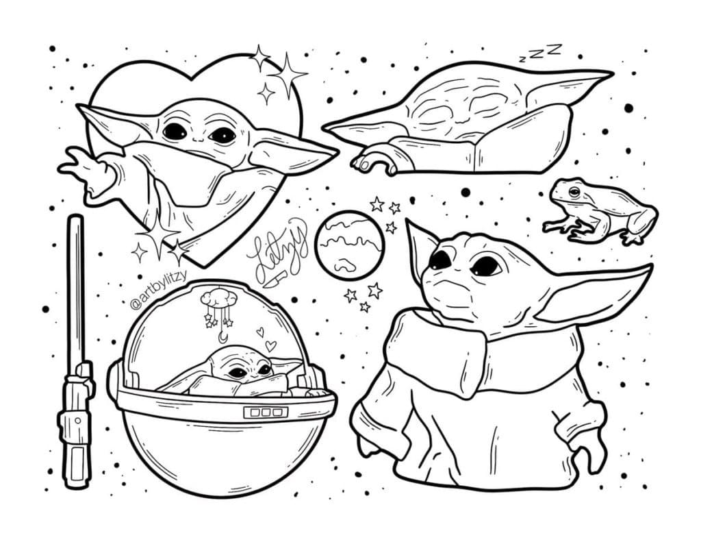 Baby Yoda 5 Coloring Page Free Printable Coloring Pages For Kids