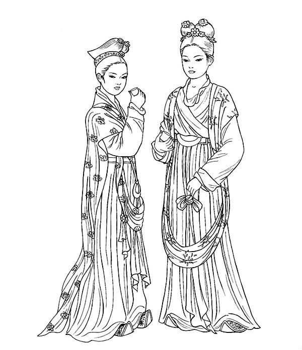 Chinese Girl Coloring Sheet 2025 Chinese Girl Coloring Sheet 2025