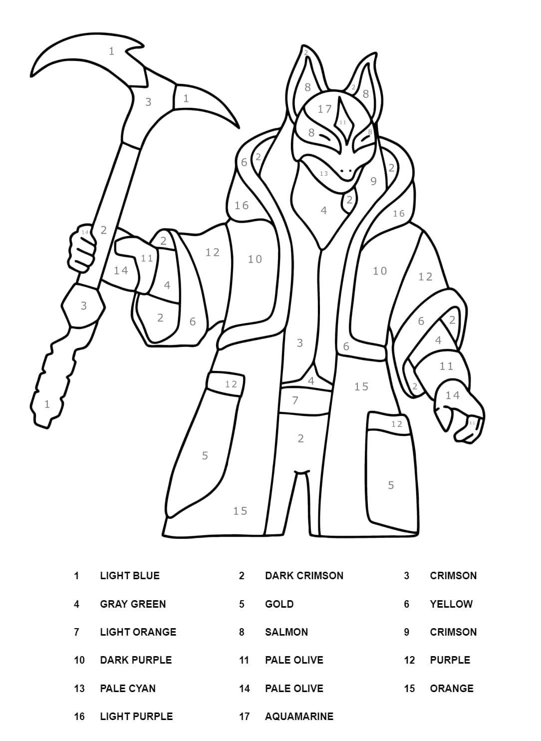 Meowscles Fortnite Color By Number Coloring Page Free Printable