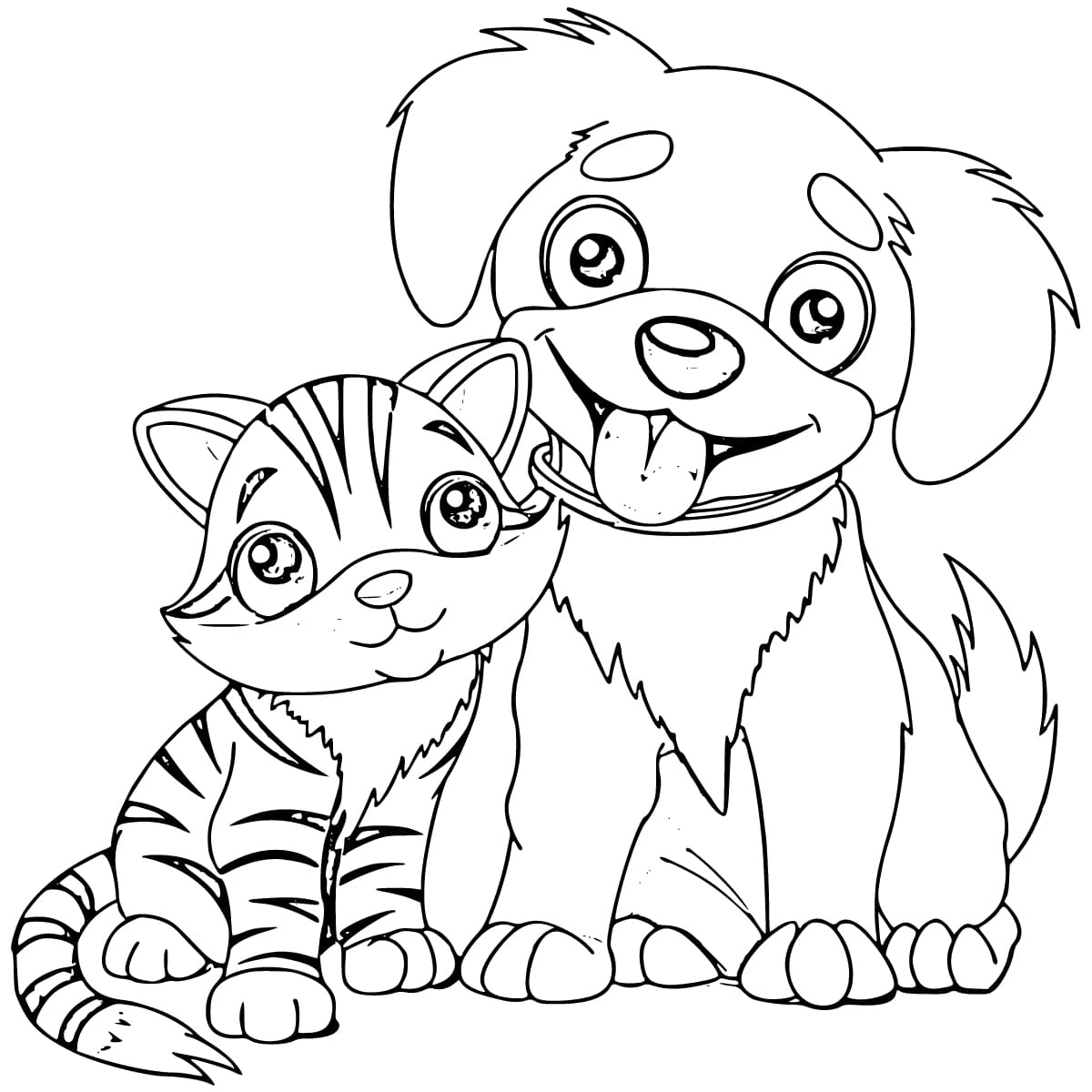 Dog And Cats Coloring Page Free Printable Coloring Pages For Kids