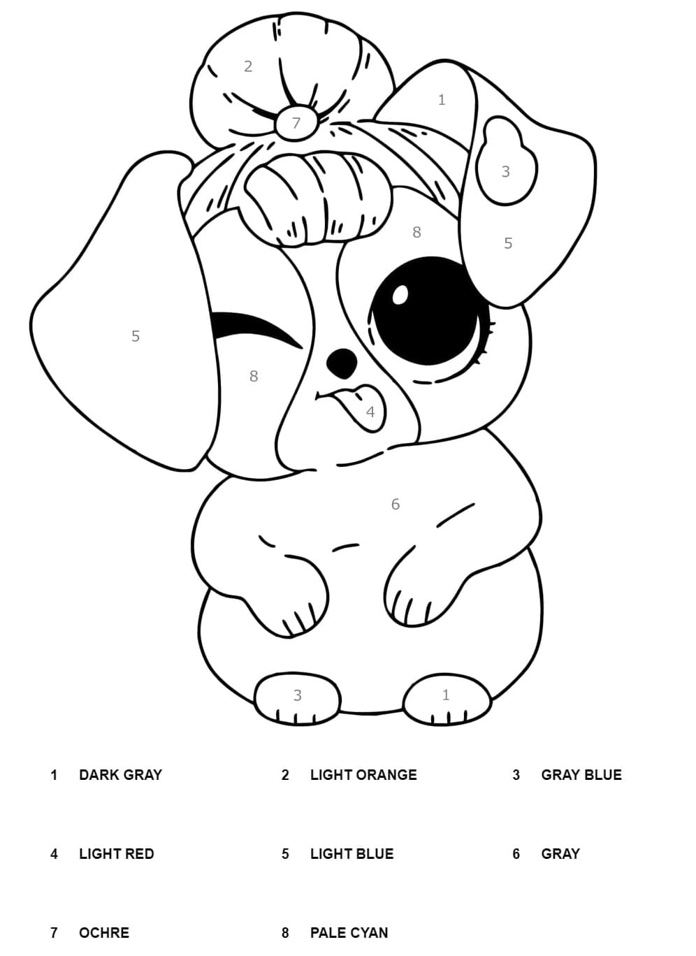 LOL Pet Color By Number Worksheet Coloring Page Free Printable
