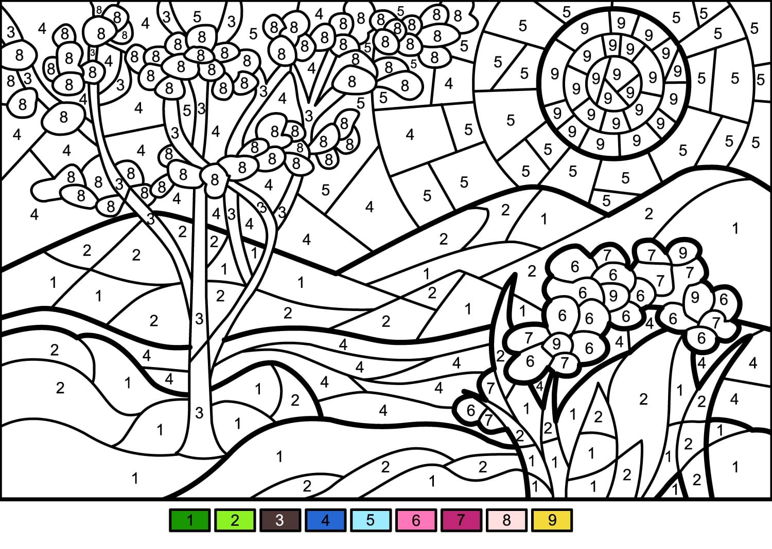 Spring Coloring Pages Color By Number Spring Coloring Pages Color By Number