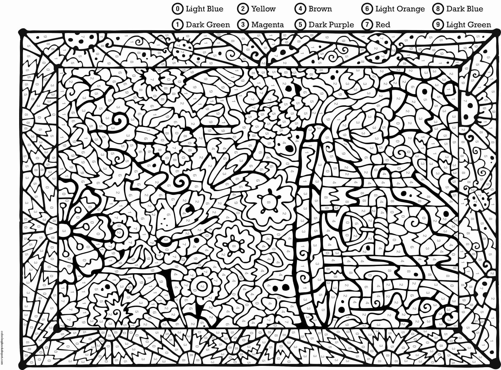 Worksheet Advanced Color By Number Coloring Page Free Printable Worksheet Advanced Color By Number Coloring Page Free Printable