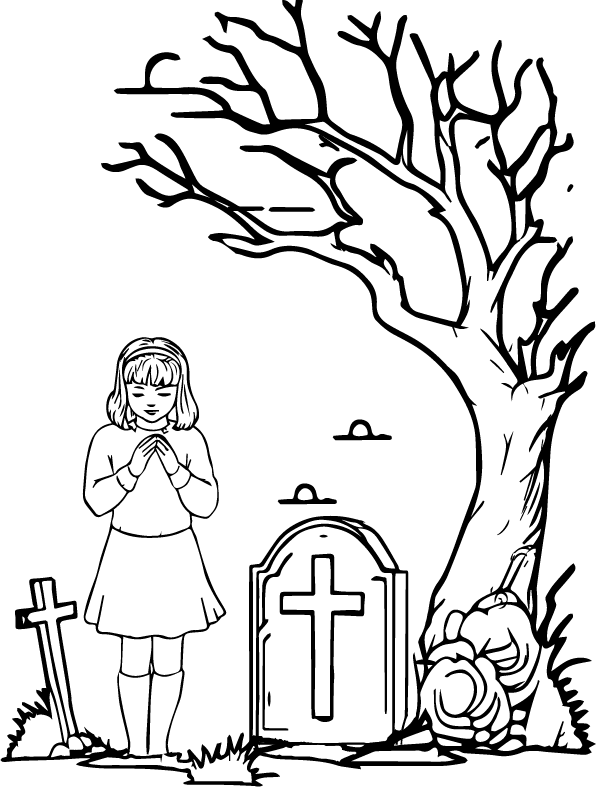 A little child praying standing in front of the Christmas Cross