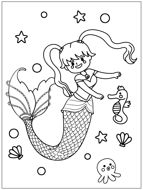 Little Mermaid Coloring Page