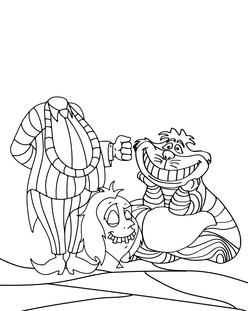 Alice In Wonderland Coloring Page Tim Burton
