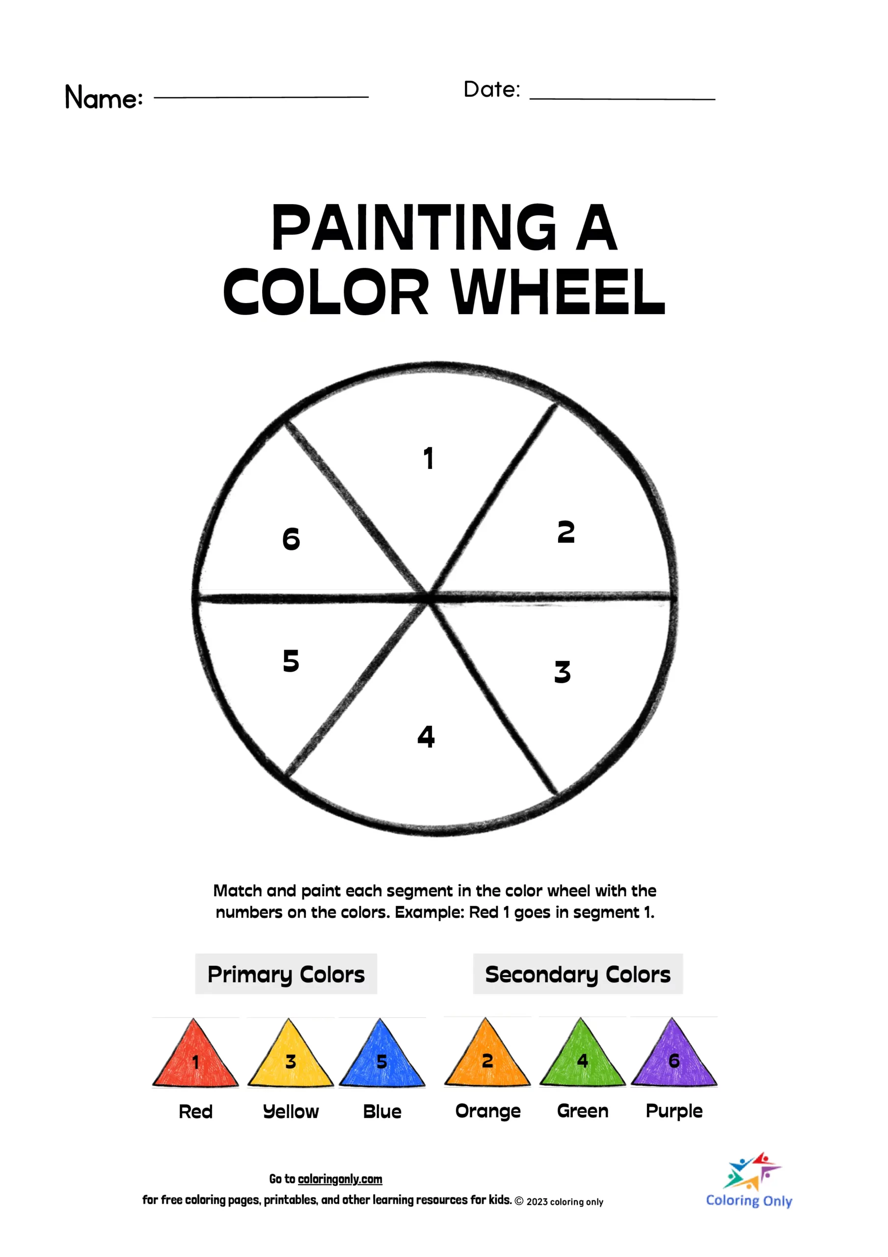 Color Wheel Coloring Page