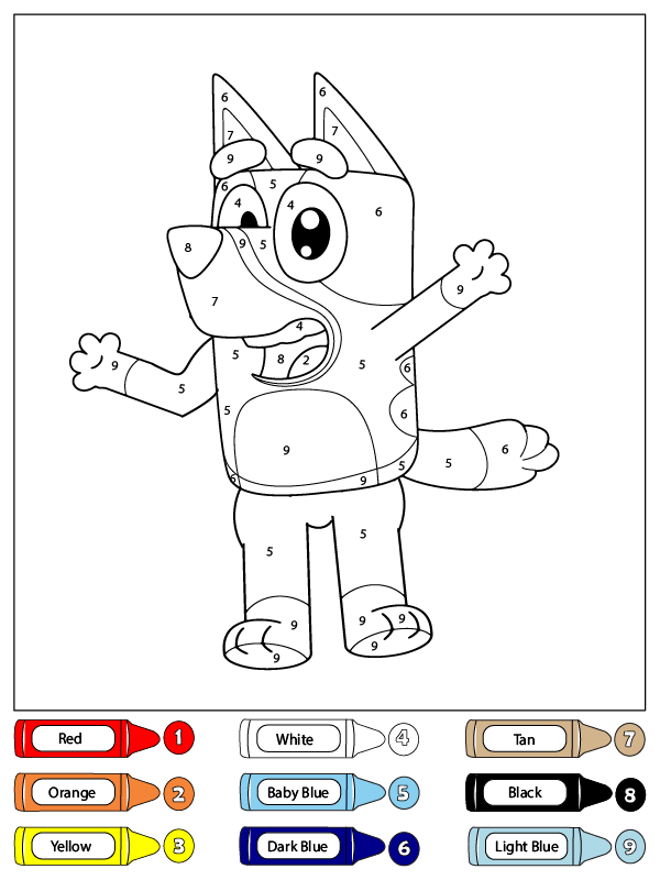 Bluey Walking Color By Number Coloring Page Free Printable Coloring Bluey Walking Color By Number Coloring Page Free Printable Coloring
