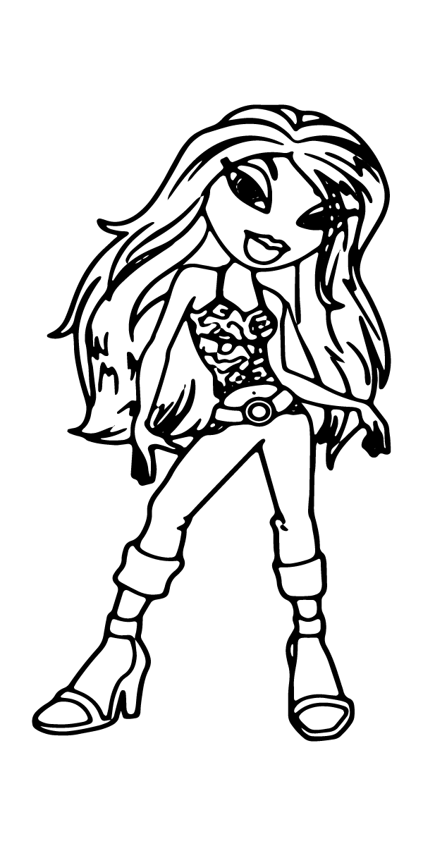 Bratz Cheerleaders Pages Coloring Colouring Cheerleader Cheer Girl ...