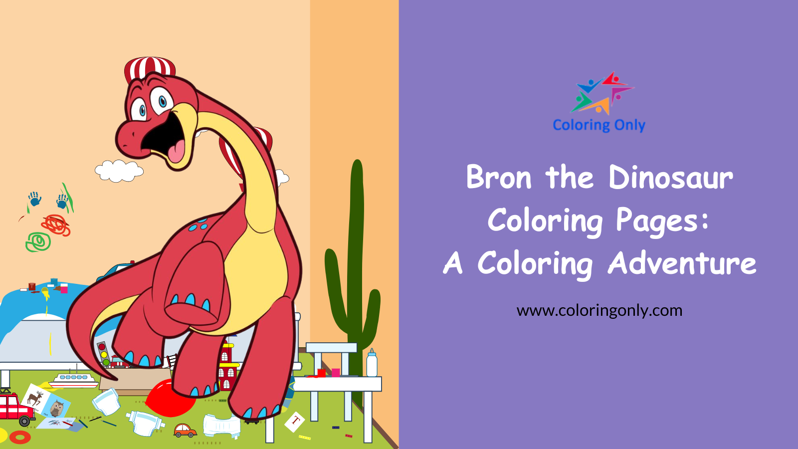 Desenhos de Bron the Dinosaur para colorir: uma aventura para colorir