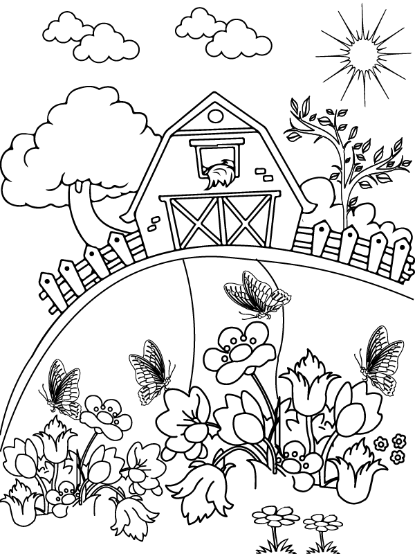 Natural Scenery Coloring Page