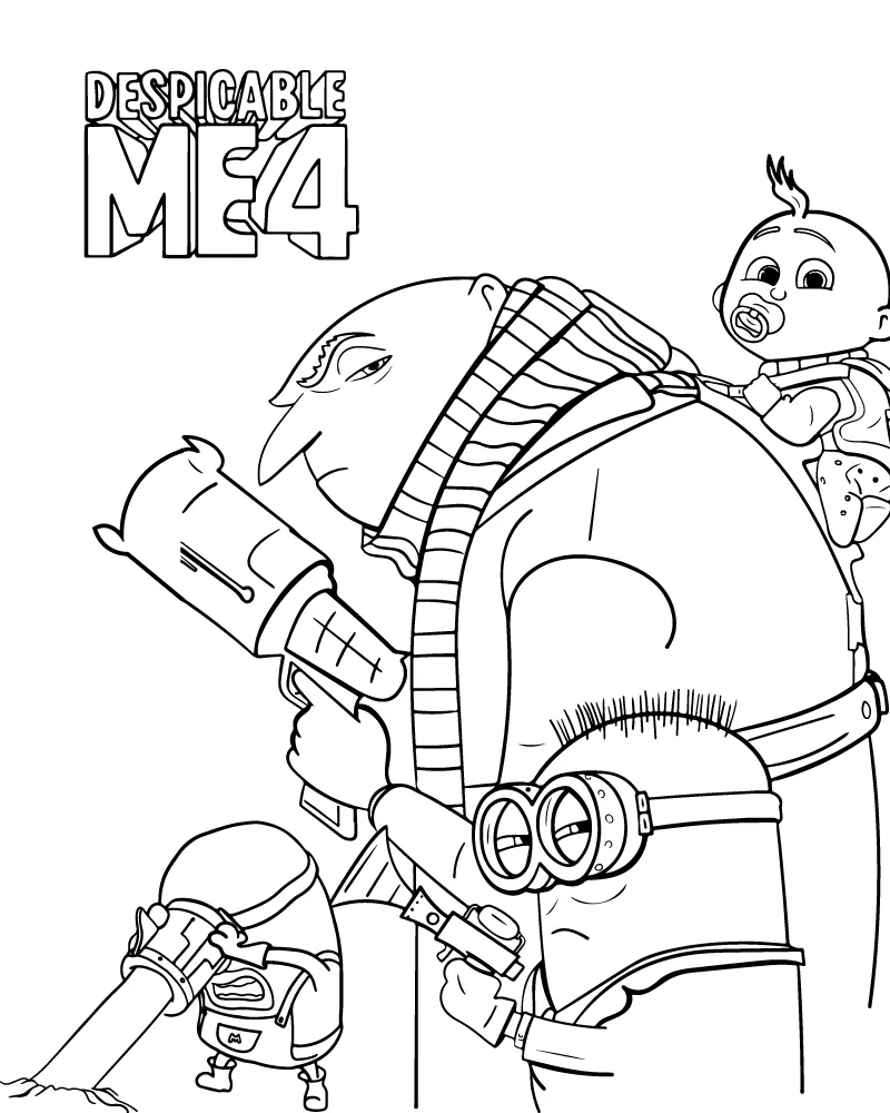 Despicable Me 4 Coloring Page