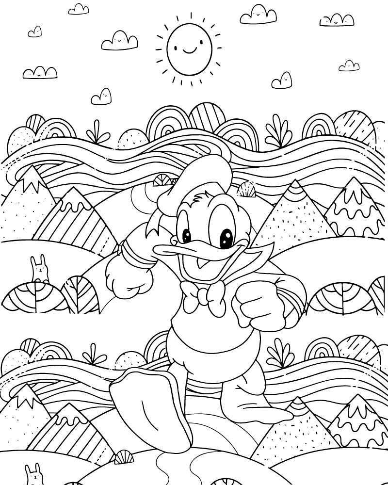 Donald Duck Adult Coloring Page