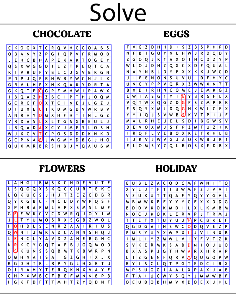 Easter Word Searches Coloring Page
